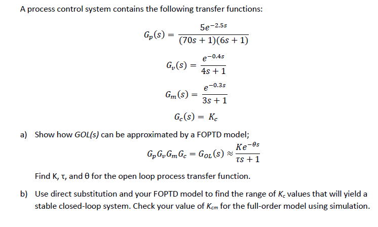 A process control system contains the following | Chegg.com