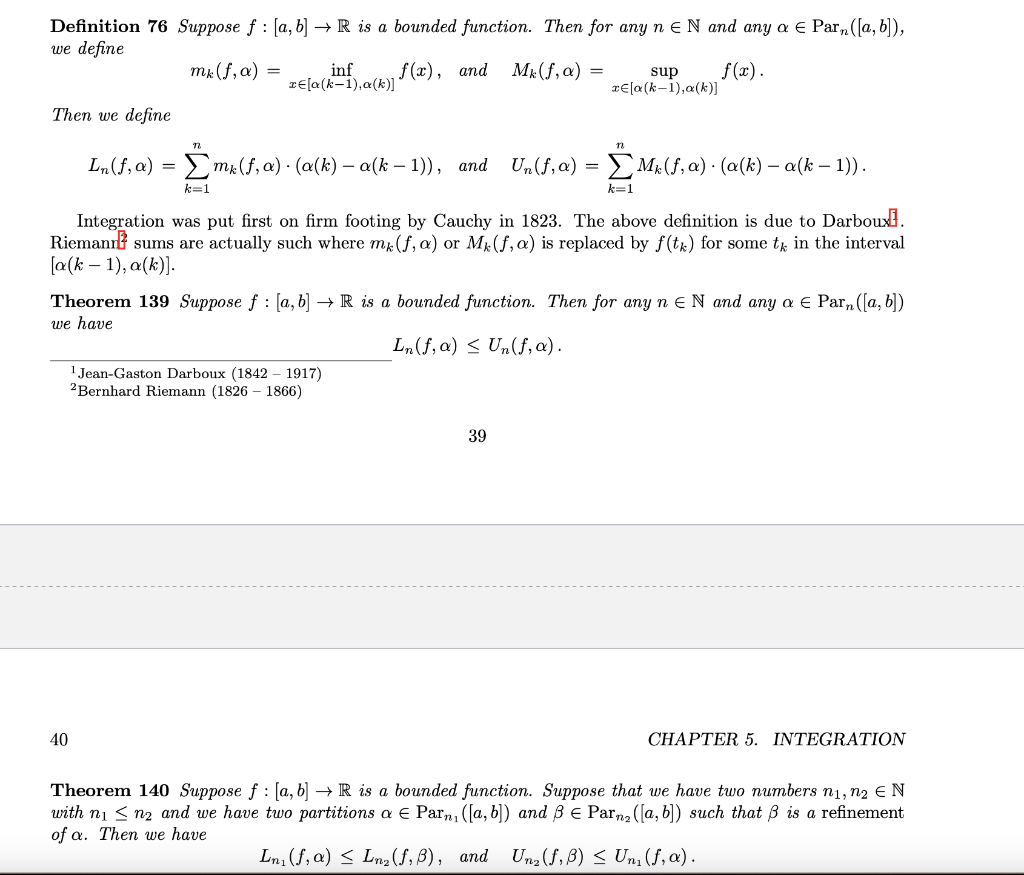 Solved Theorem 141 Suppose f : [a, b] → R is a bounded | Chegg.com