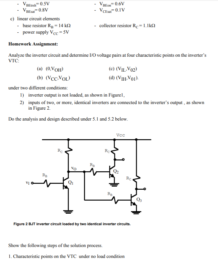 Solved Electrical model of a bipolar transistor inverter | Chegg.com