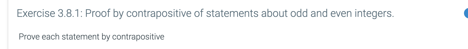 Solved Exercise 3.8.1: Proof by contrapositive of statements | Chegg.com