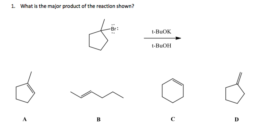 Solved 1. What is the major product of the reaction shown? | Chegg.com