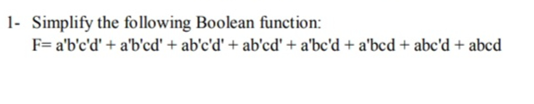 1- ﻿Simplify the following Boolean | Chegg.com