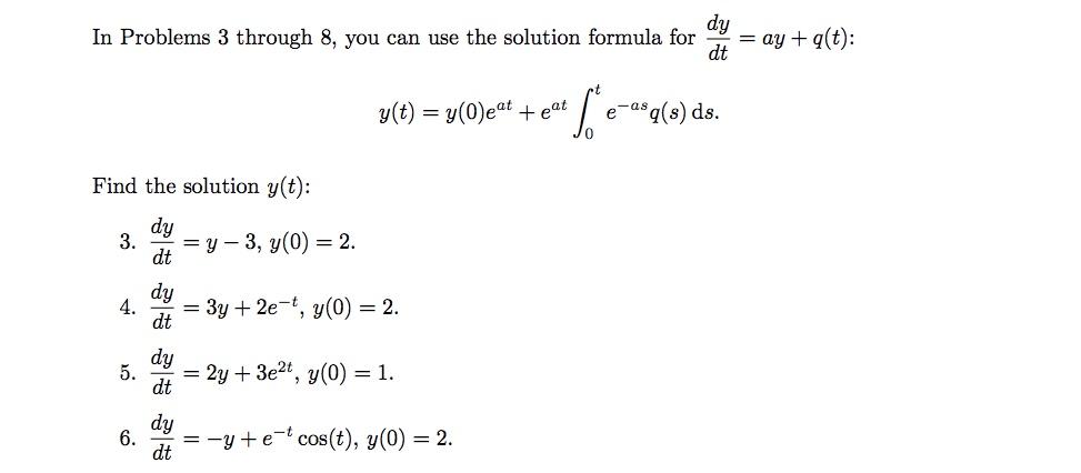 Solved In Problems 3 through 8 , you can use the solution | Chegg.com