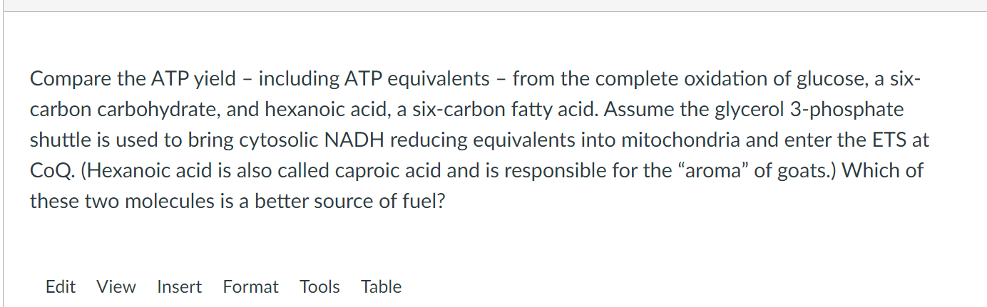 Solved Compare the ATP yield - including ATP equivalents - | Chegg.com