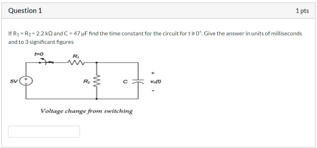 Solved If R1 = R2 = 2.2 kΩ and C = 47 µF find the time | Chegg.com