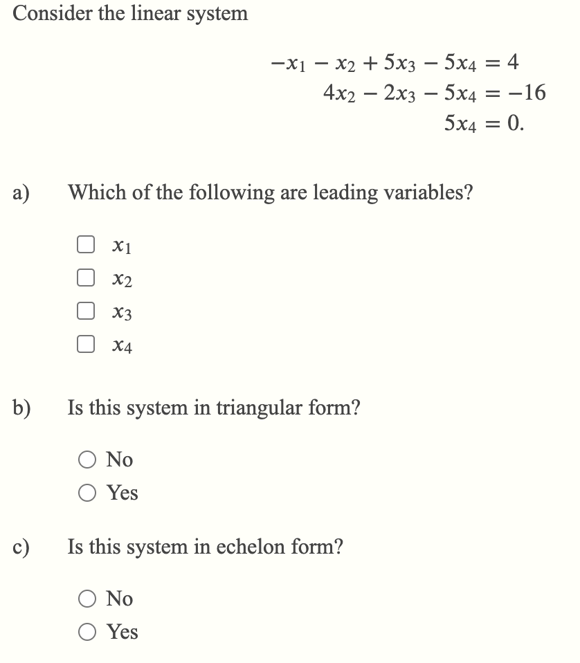 Solved Consider the linear system | Chegg.com