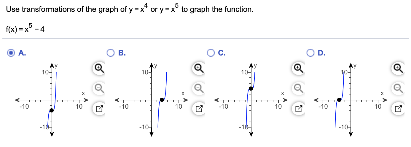 Solved Use transformations of the graph of y=x+ or y=x to | Chegg.com