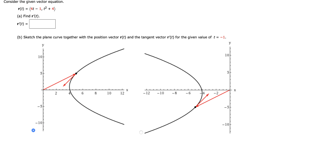 Solved Consider The Given Vector Equation R T 4t 1