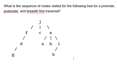 Solved What is the sequence of nodes visited for the | Chegg.com