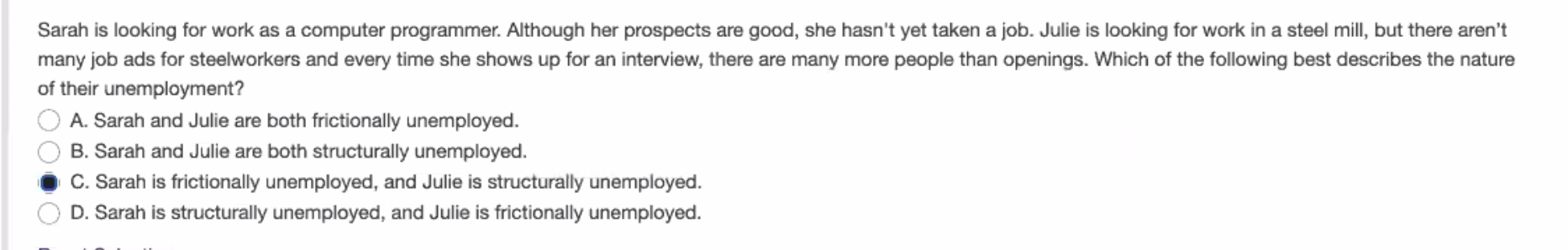 Solved Sarah is looking for work as a computer programmer. | Chegg.com