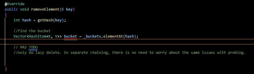 Solved QOverride public void removeElement( K key) \{ int | Chegg.com