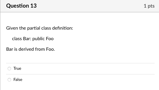 Solved Question 13 1 Pts Given The Partial Class Definition 