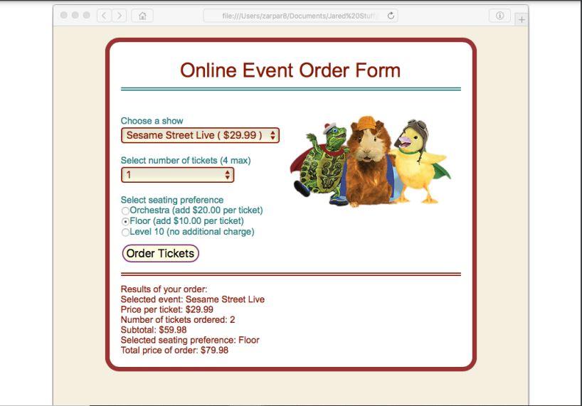 Solved You are required to create an online ticket ordering | Chegg.com