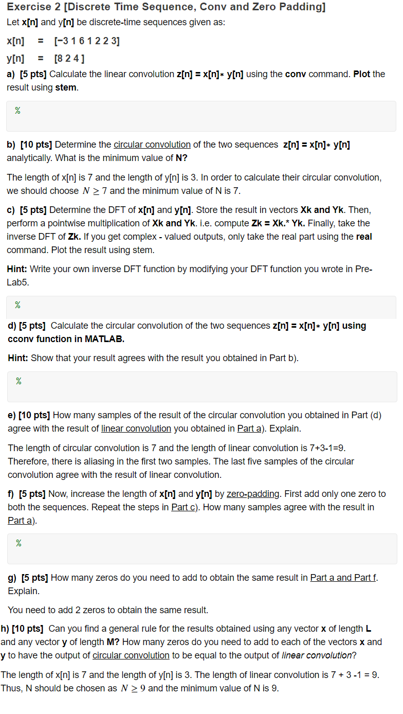 Solved Exercise 2 [Discrete Time Sequence, Conv and Zero | Chegg.com