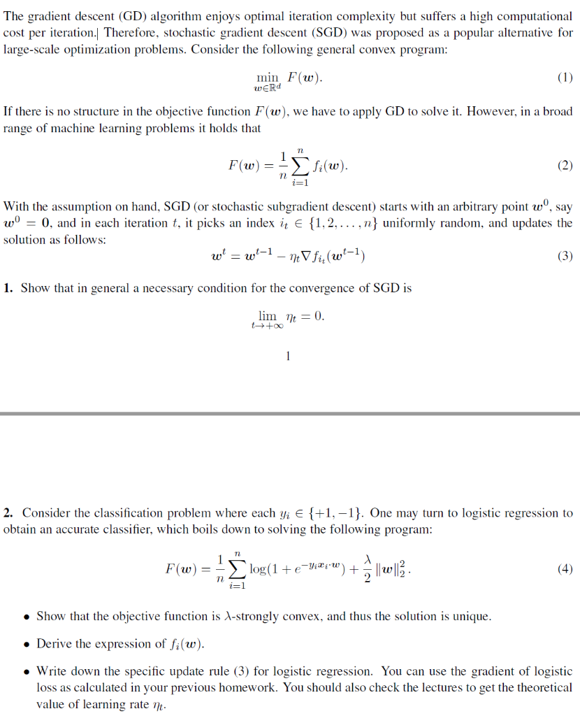 The gradient descent (GD) algorithm enjoys optimal | Chegg.com