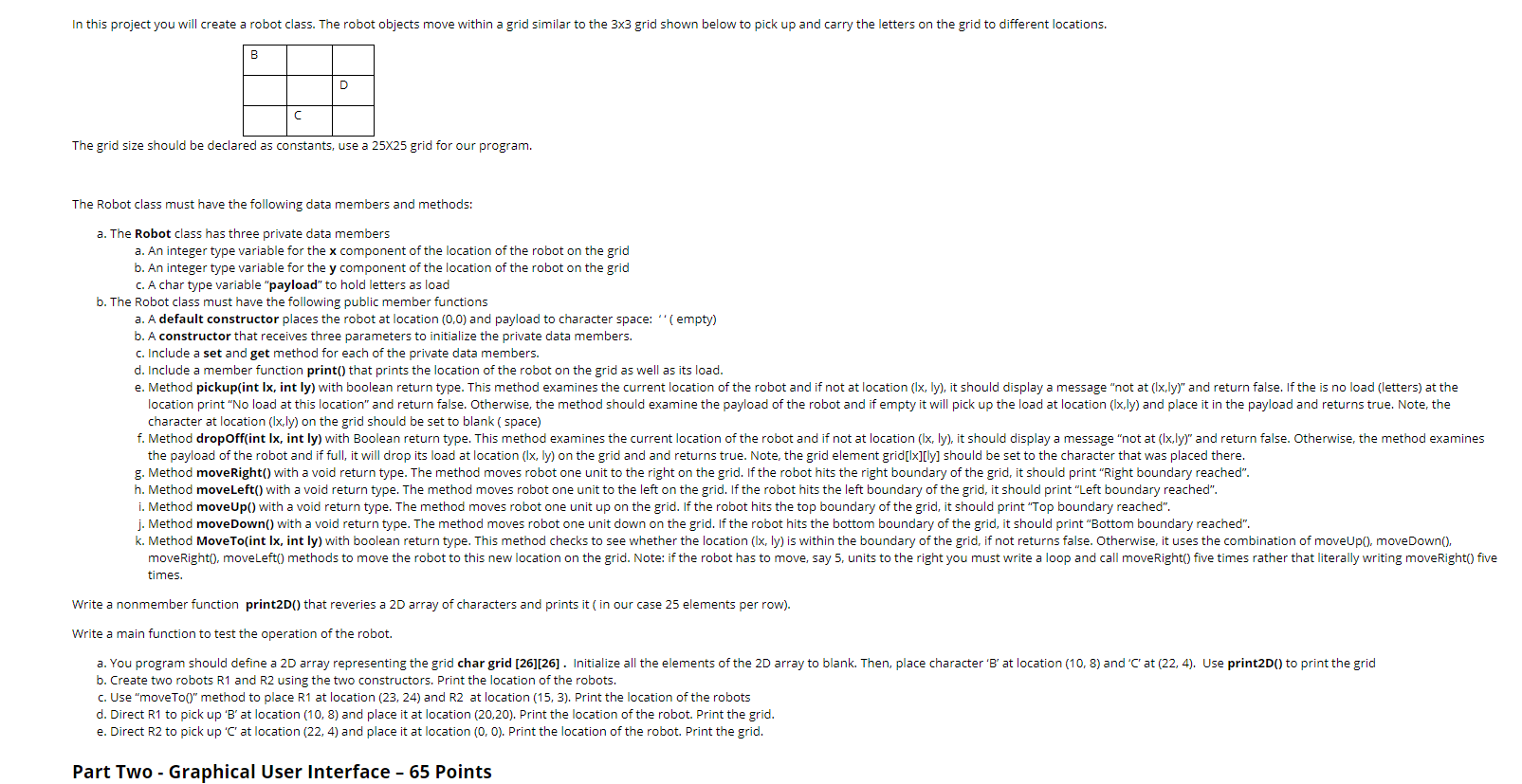 In this project you will create a robot class. The | Chegg.com