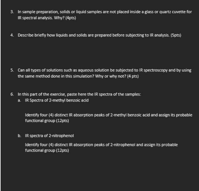 Solved 3. In sample preparation, solids or liquid samples | Chegg.com