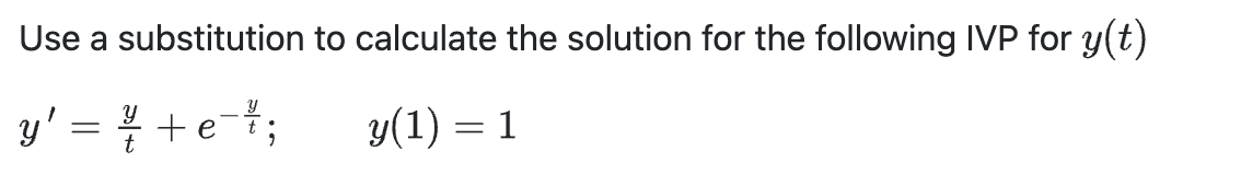 Solved Use a substitution to calculate the solution for the | Chegg.com