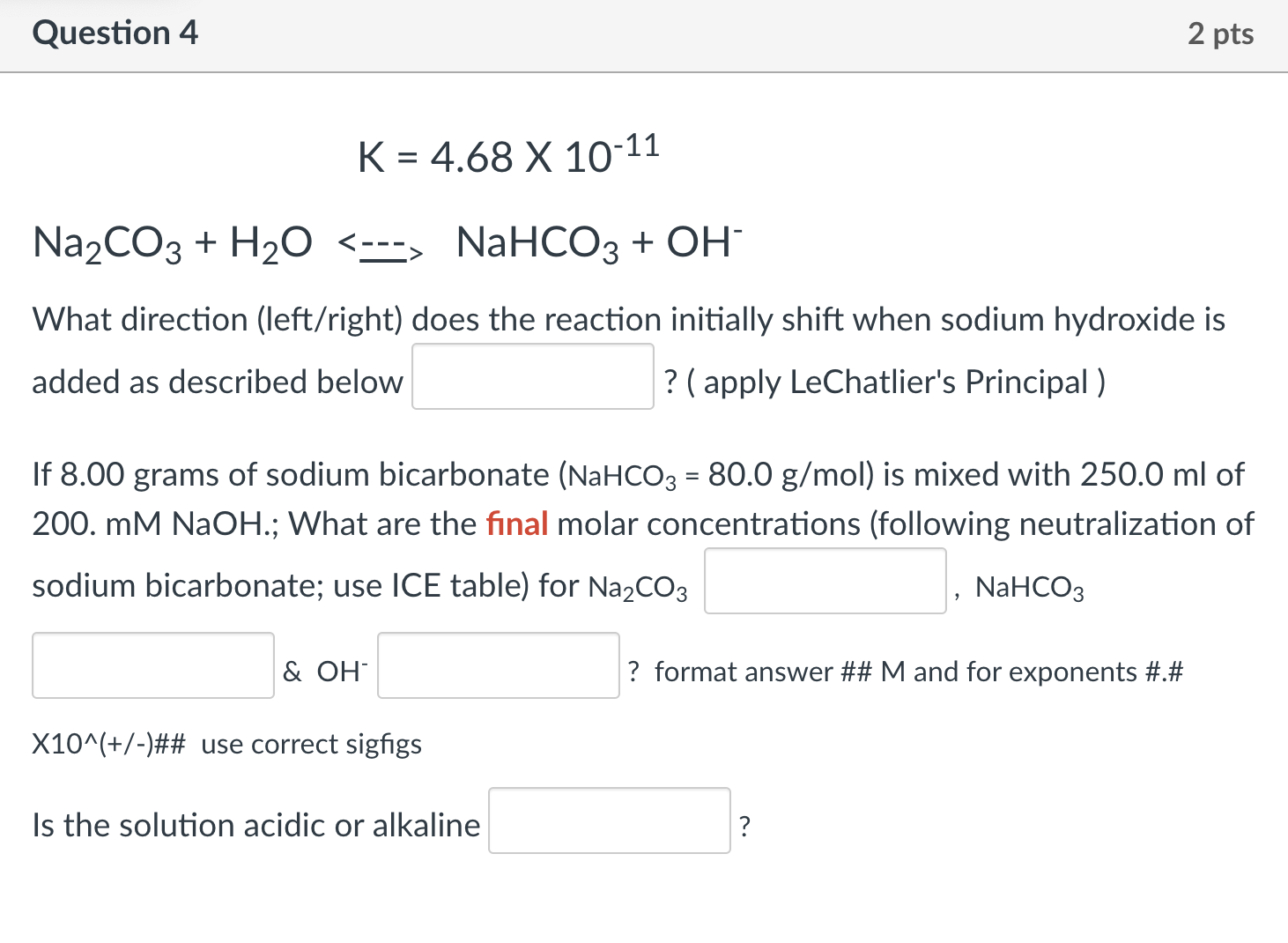 Solved What direction (left/right) does the reaction | Chegg.com