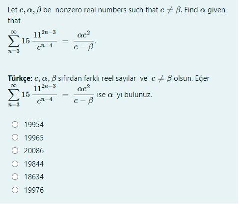 Solved Let c, a, ß be nonzero real numbers such that c + B. | Chegg.com