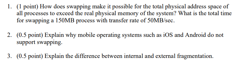 Solved 1. (1 point) How does swapping make it possible for | Chegg.com