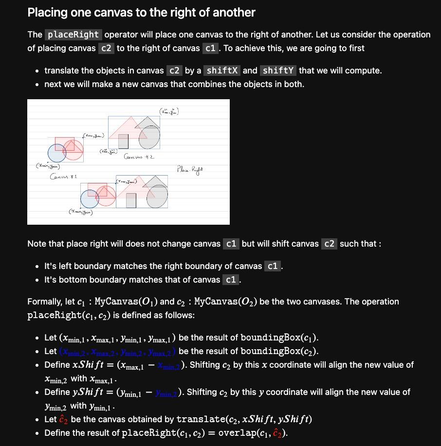 Solved Placing one canvas to the right of another The | Chegg.com