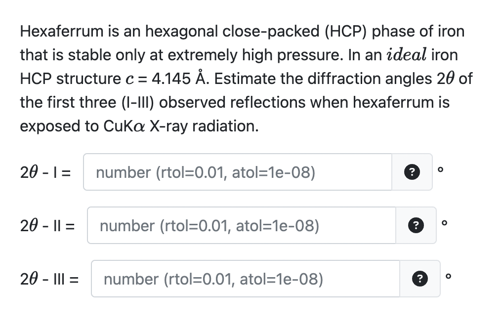 Solved Hexaferrum is an hexagonal close-packed (HCP) phase | Chegg.com
