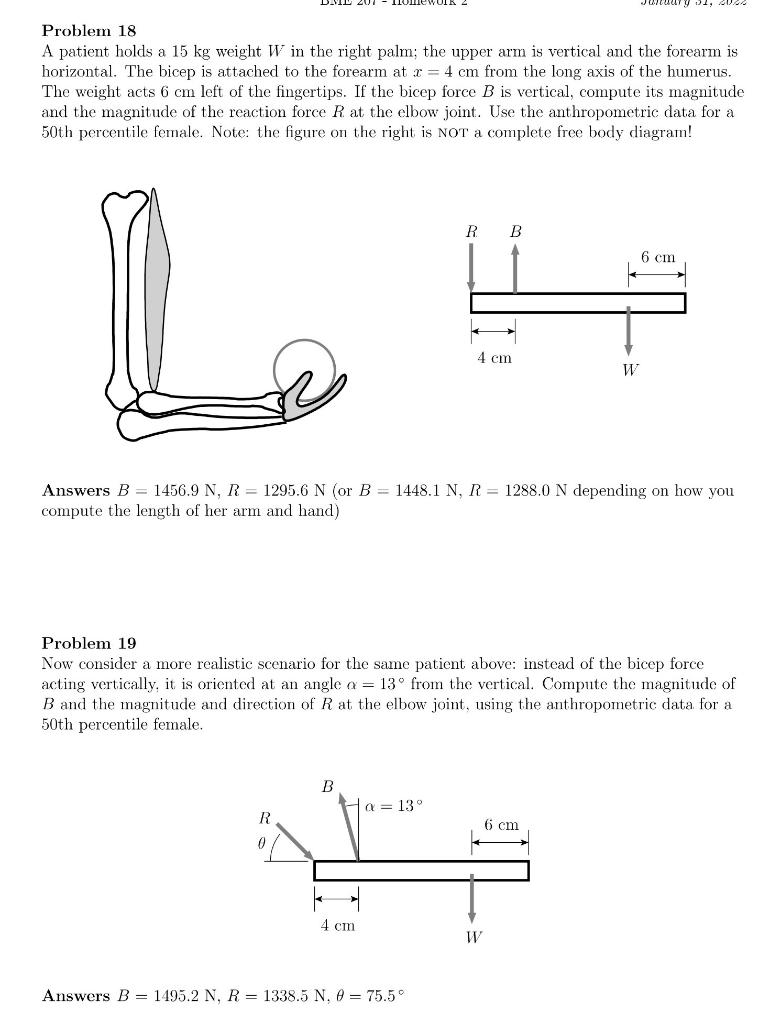 Solved CULTY , WW2 Problem 18 A patient holds a 15 kg weight | Chegg.com