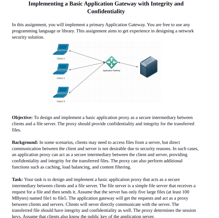 Solved Implementing a Basic Application Gateway with | Chegg.com
