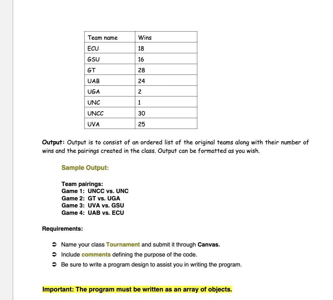 Solved Purpose: This exam is designed to work with an array | Chegg.com