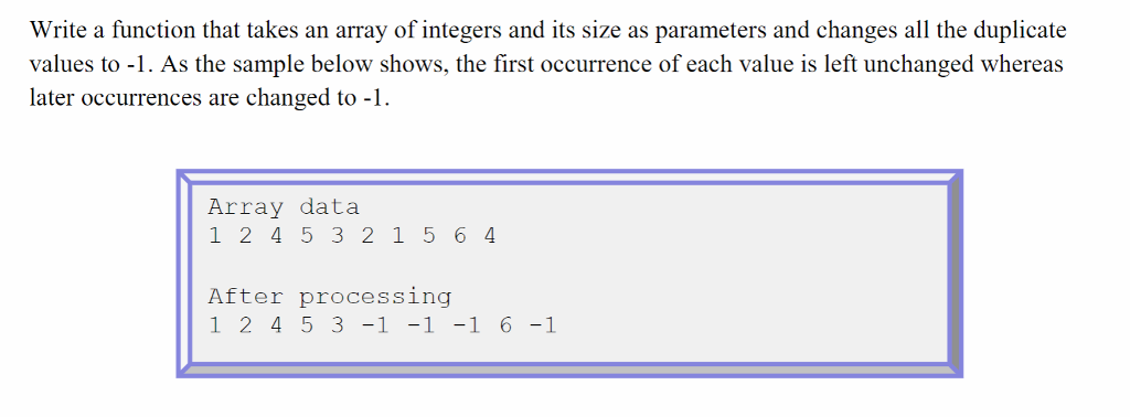 Solved Write a function that takes an array of integers and | Chegg.com