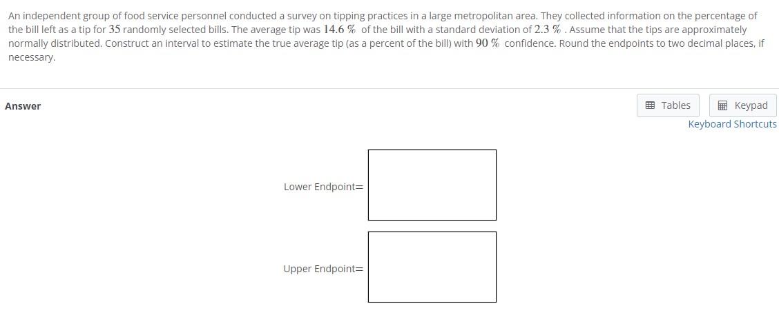 Solved An independent group of food service personnel | Chegg.com