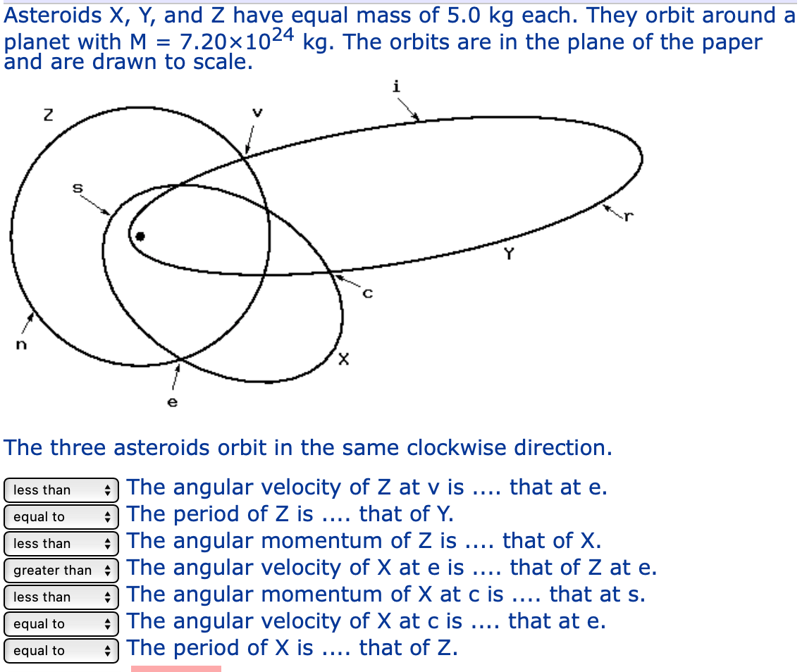 Solved Asteroids X, ﻿Y, ﻿and Z have equal mass of 5.0 ﻿kg | Chegg.com