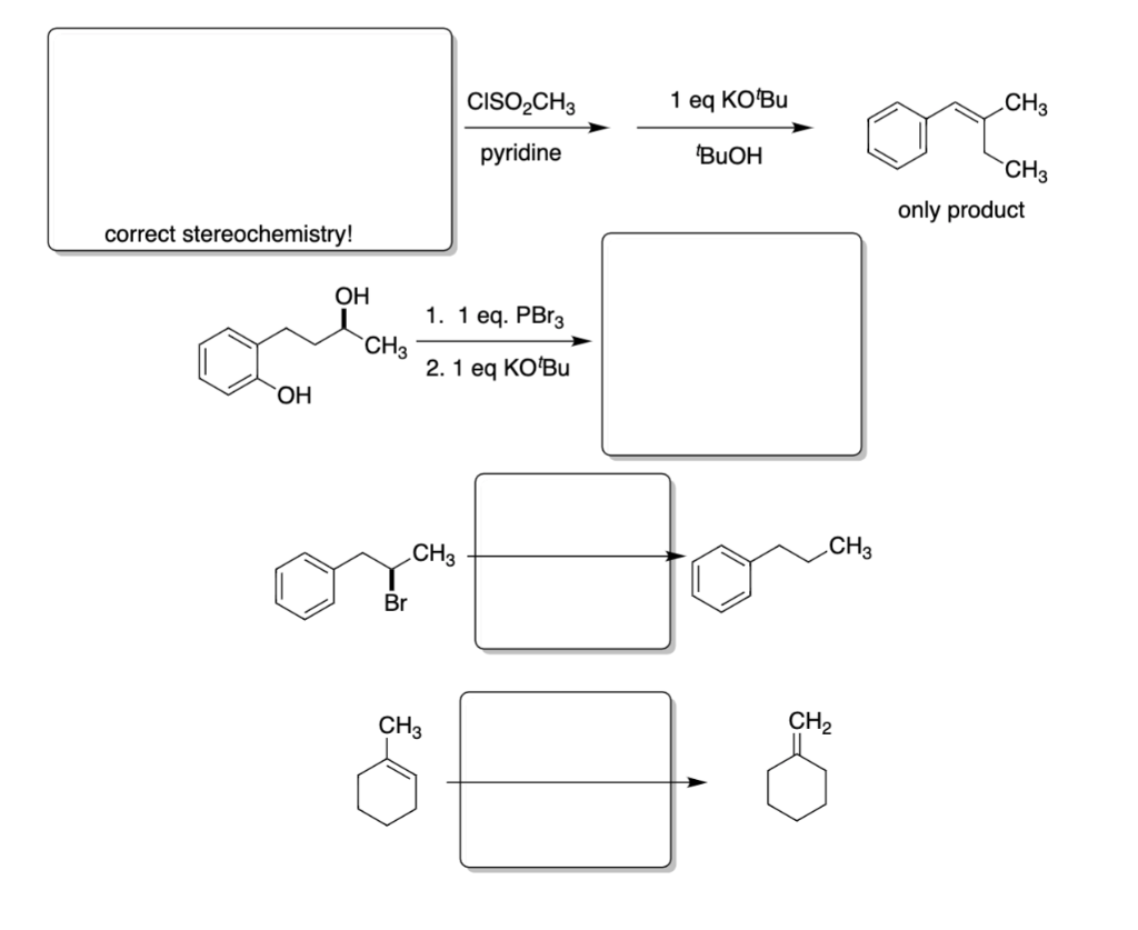 Solved CISO2CH3 1 eq KO'Bu CH3 pyridine BuOH CH3 only | Chegg.com