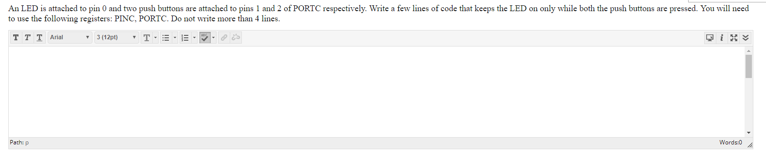 Solved Embedded system course. AVR C Programming. You can | Chegg.com