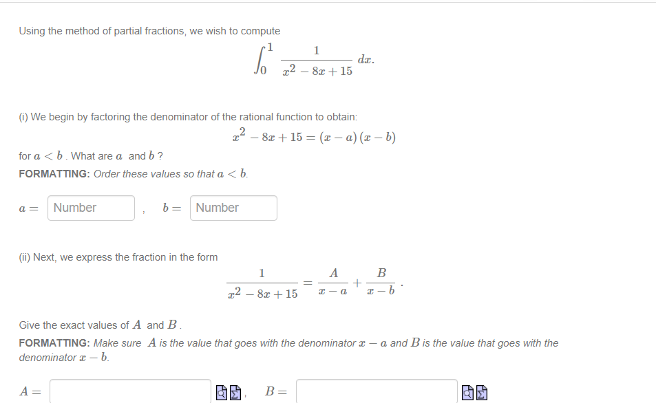 Solved Using the method of partial fractions, we wish to | Chegg.com