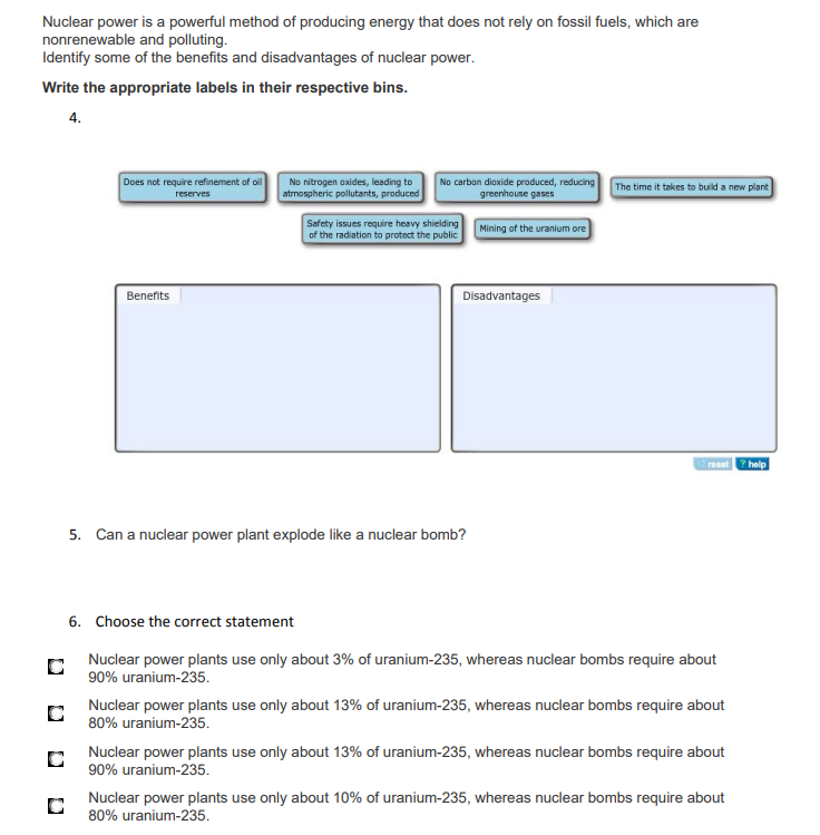Solved Nuclear power is a powerful method of producing | Chegg.com