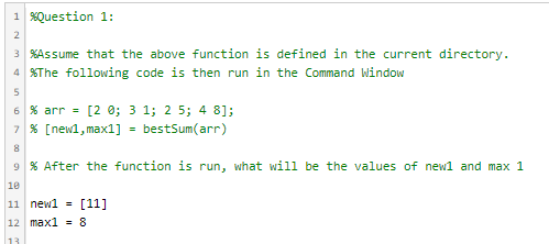 Solved O MO 00 01 02 www 1 function [newArr, maxSum] = | Chegg.com