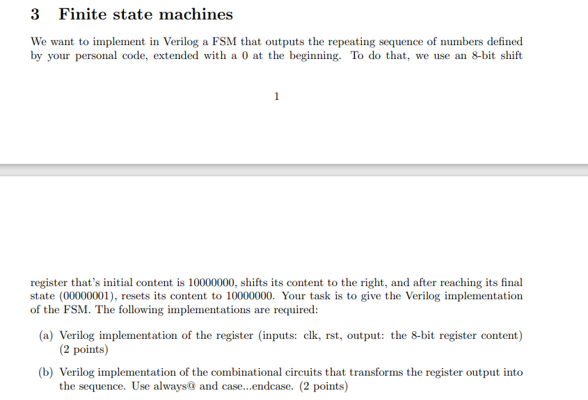 3 Finite state machines We want to implement in | Chegg.com