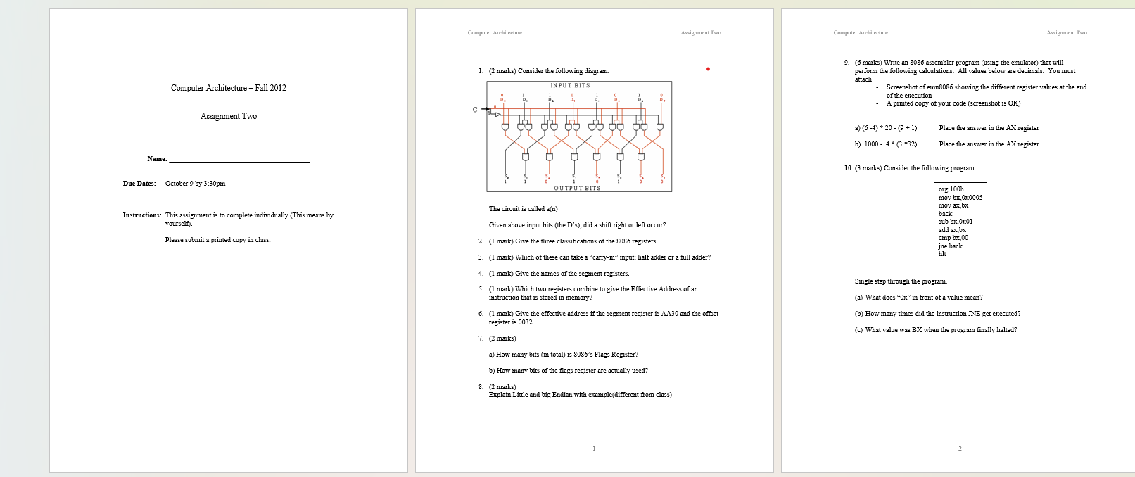 Solved 1. (2 marks) Consider the following diagram. Computer | Chegg.com
