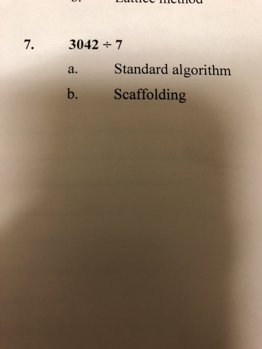 Solved 7. 30427 a. Standard algorithm b. Scaffolding | Chegg.com