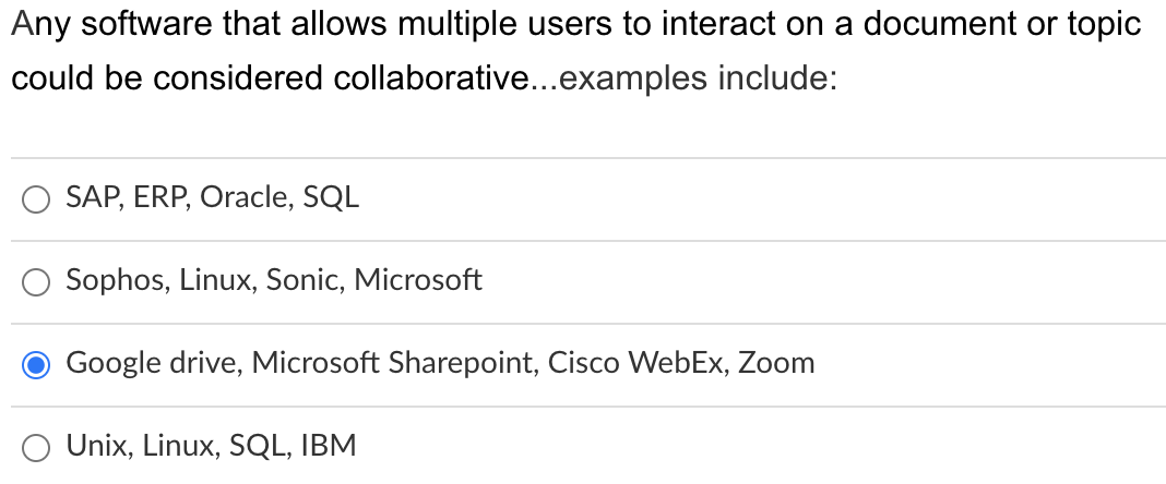 Solved Any software that allows multiple users to interact | Chegg.com