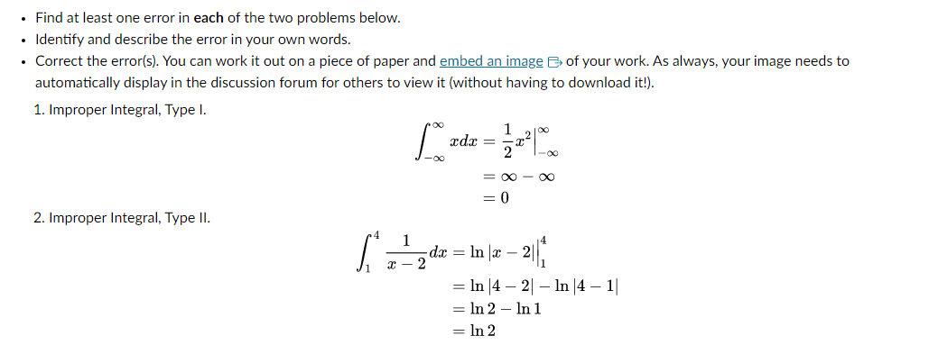 Solved - Find at least one error in each of the two problems | Chegg.com
