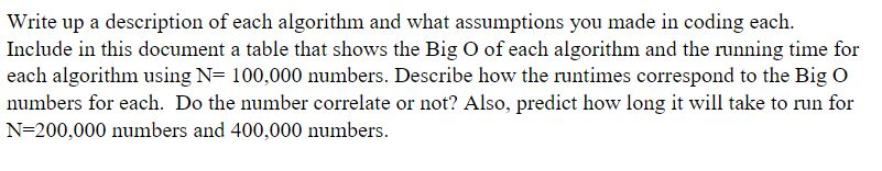 Purpose: To create 3 different sorting classes and | Chegg.com