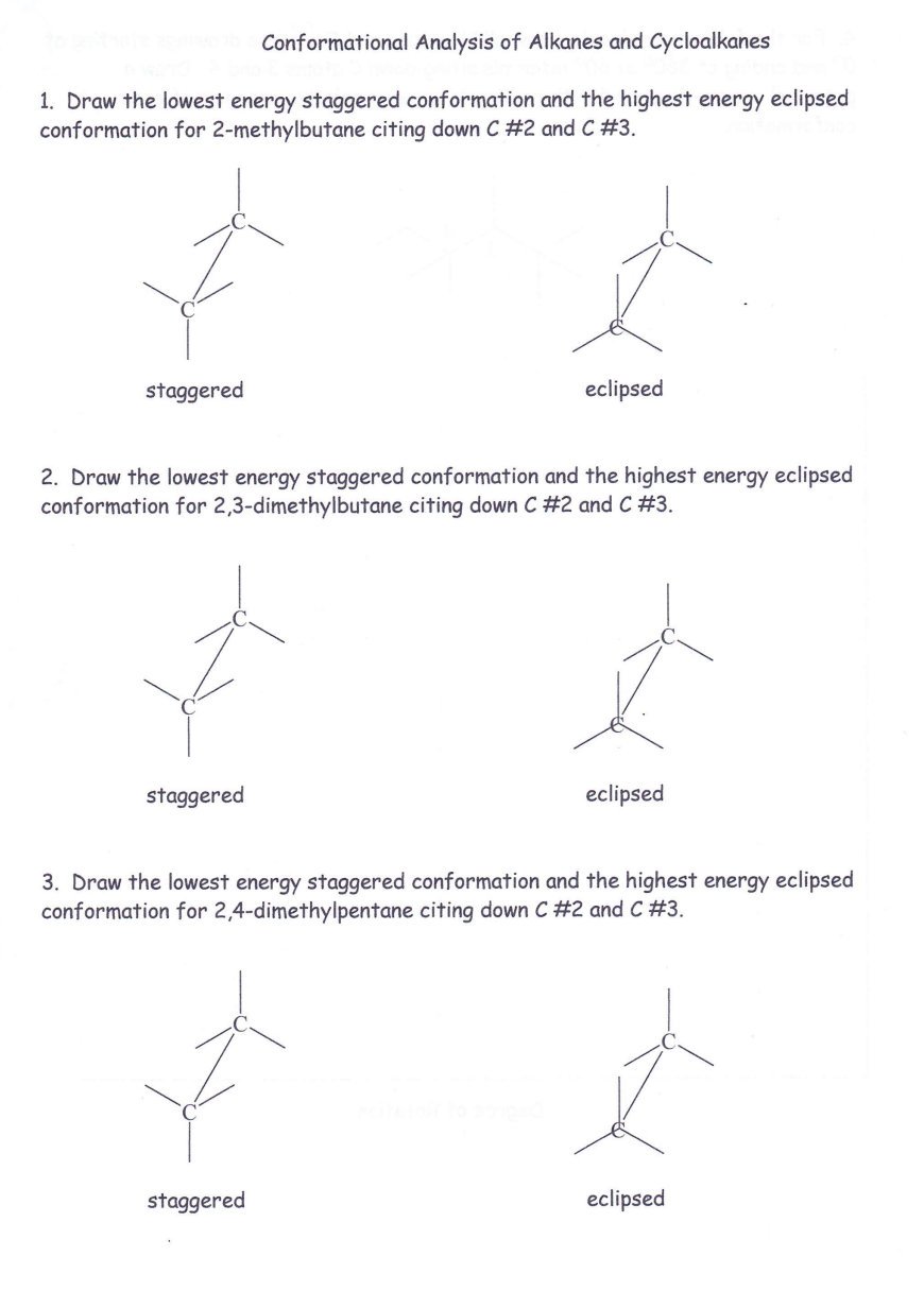 Solved Conformational Analysis of Alkanes and Cycloalkanes | Chegg.com