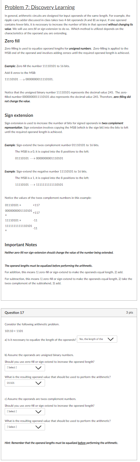 Solved Problem 7: Discovery Learning In general, arithmetic | Chegg.com