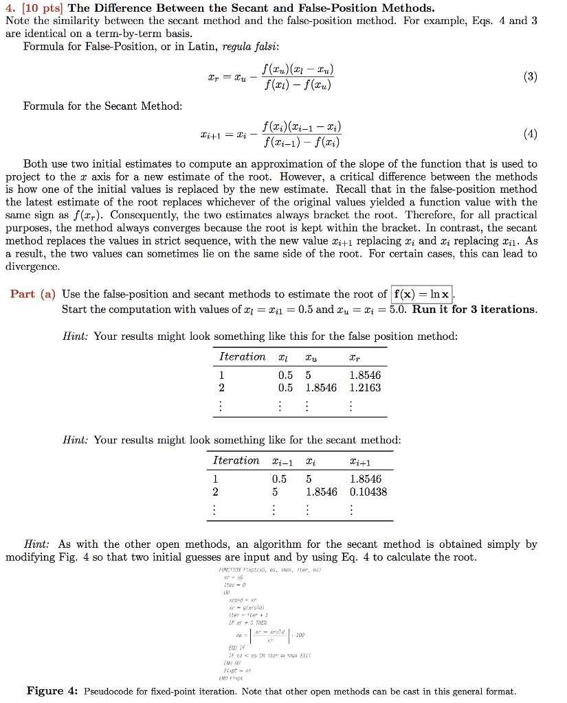 Solved 4. [10 pts| The Difference Between the Secant and | Chegg.com