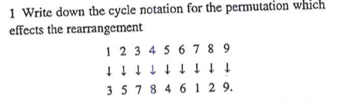 Solved 1 Write down the cycle notation for the permutation | Chegg.com