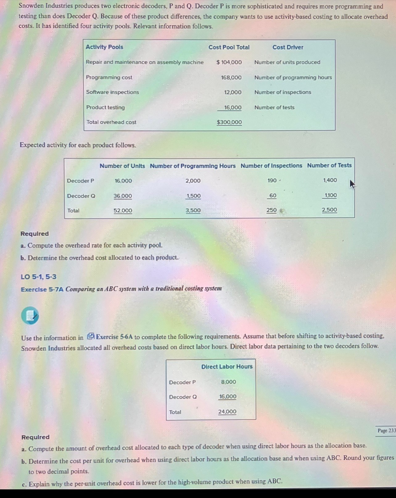 Solved I need answers to question 5-7A A-C only! in the | Chegg.com