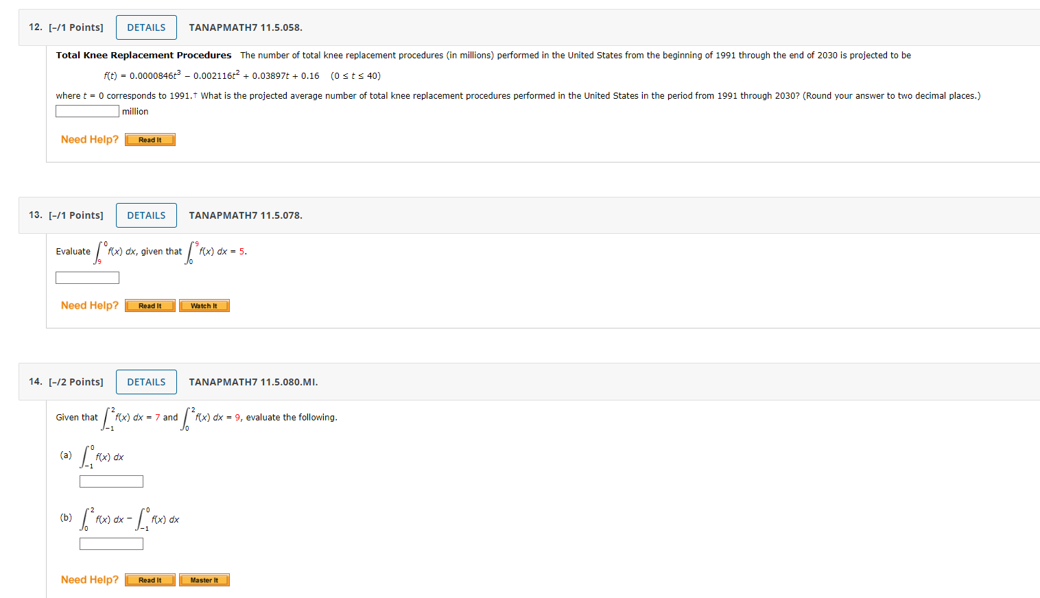 Solved [-/1 Points] TANAPMATH7 11.5.058. | Chegg.com